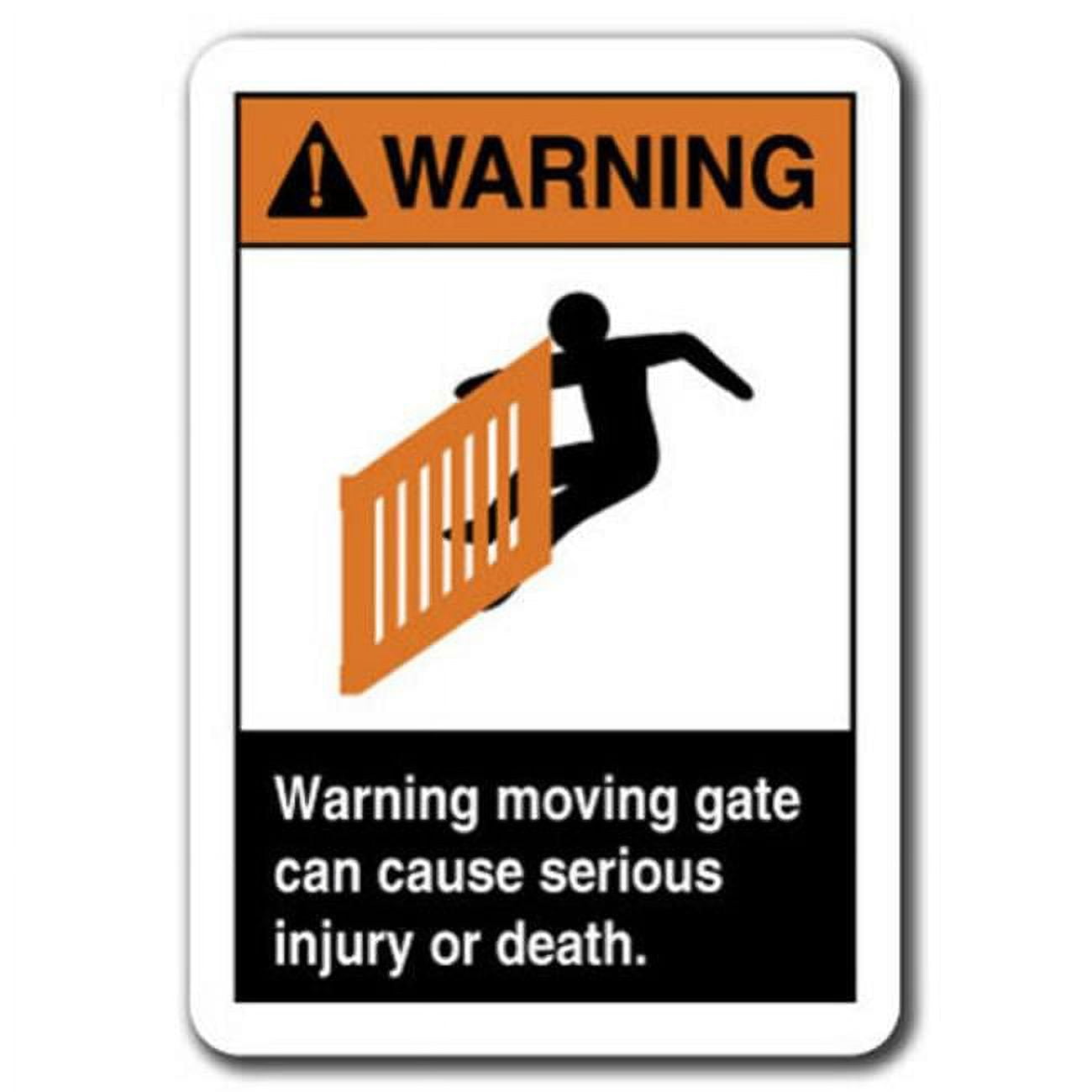 SignMission 7 x 10 in. Warning Warning Moving Gate Can Cause Serious ...