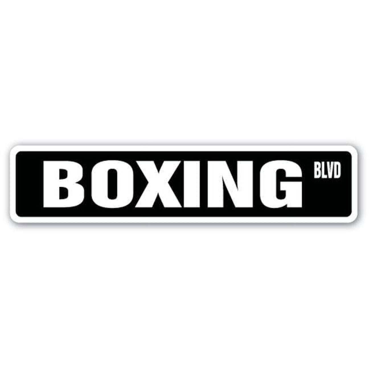 SignMission 7 x 30 in. Boxing Street Sign - Boxer Fighter Gloves Heavy ...