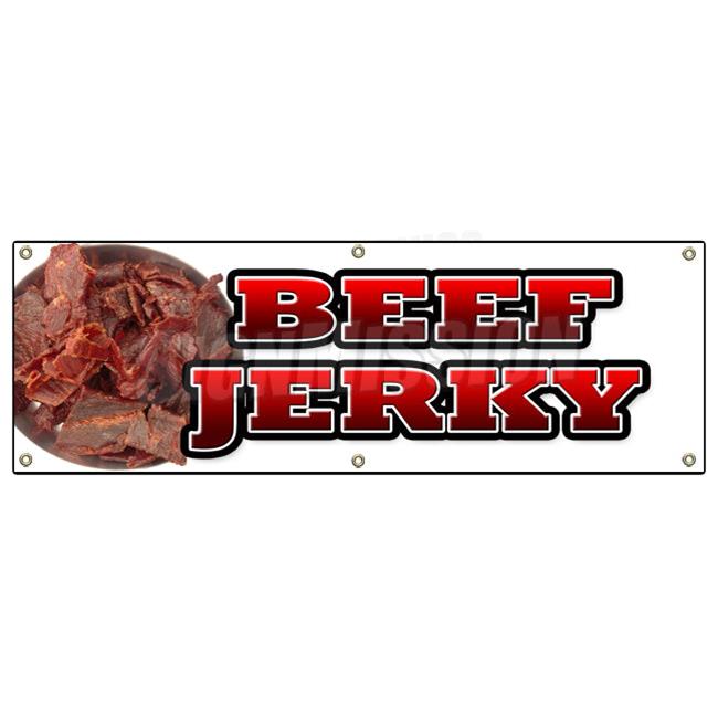 SignMission 72 in. Beef Jerky Banner Sign - Meat Dried Spices ...