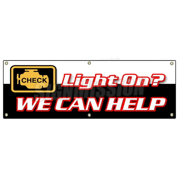 72" CHECK ENGINE LIGHT BANNER SIGN warning sensor repair maintenance ...