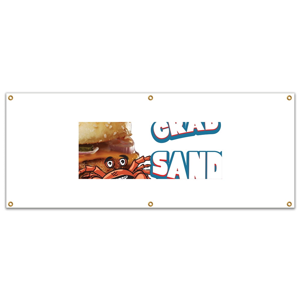 SignMission B-72 Crab Cake Sandwich19 72 in. Concession Stand Food ...