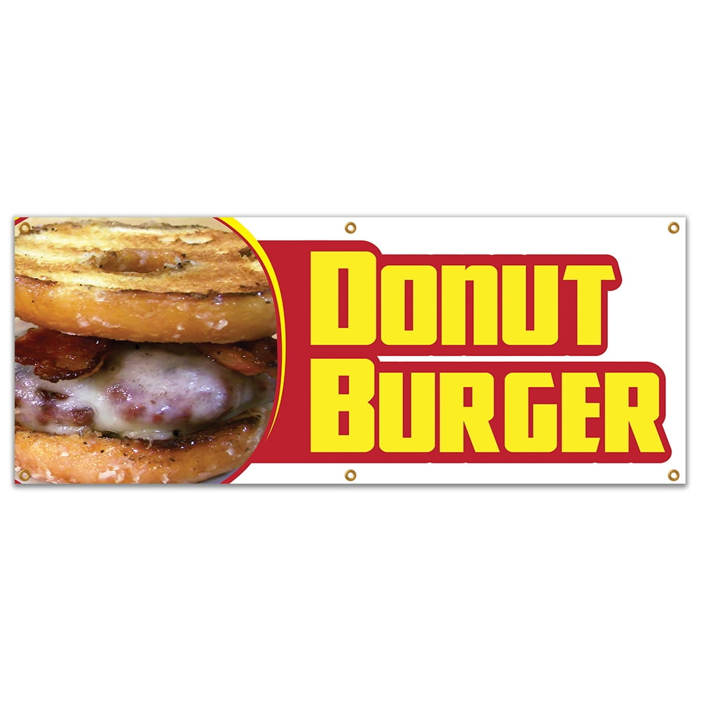 SignMission B-72 Donut Burger19 72 in. Concession Stand Food Truck ...