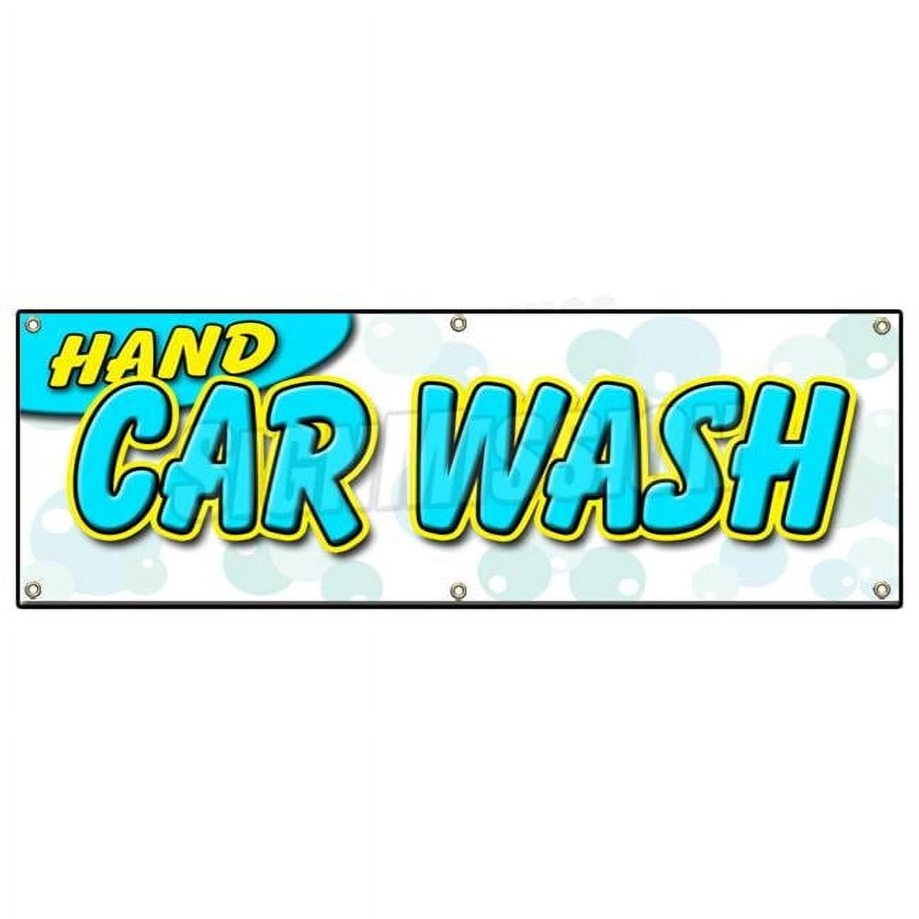 SignMission 72 in. Hand Car Wash Banner Sign - Detail Wax Car Wash ...