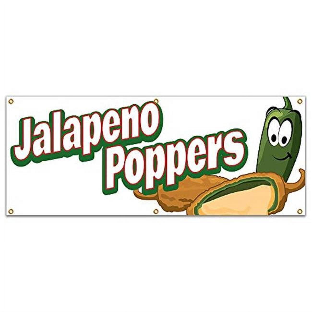 SignMission 72 in. Jalapeno Poppers Banner with Concession Stand Food ...