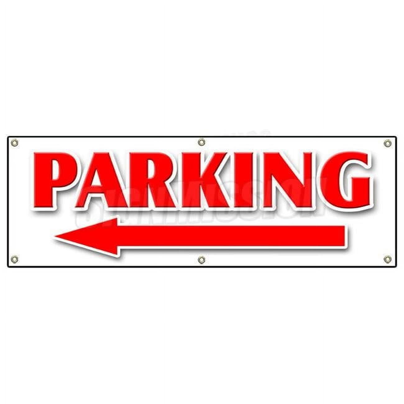 SignMission 72 in. Parking Left Arrow Banner Sign - Parking Lot Garage ...