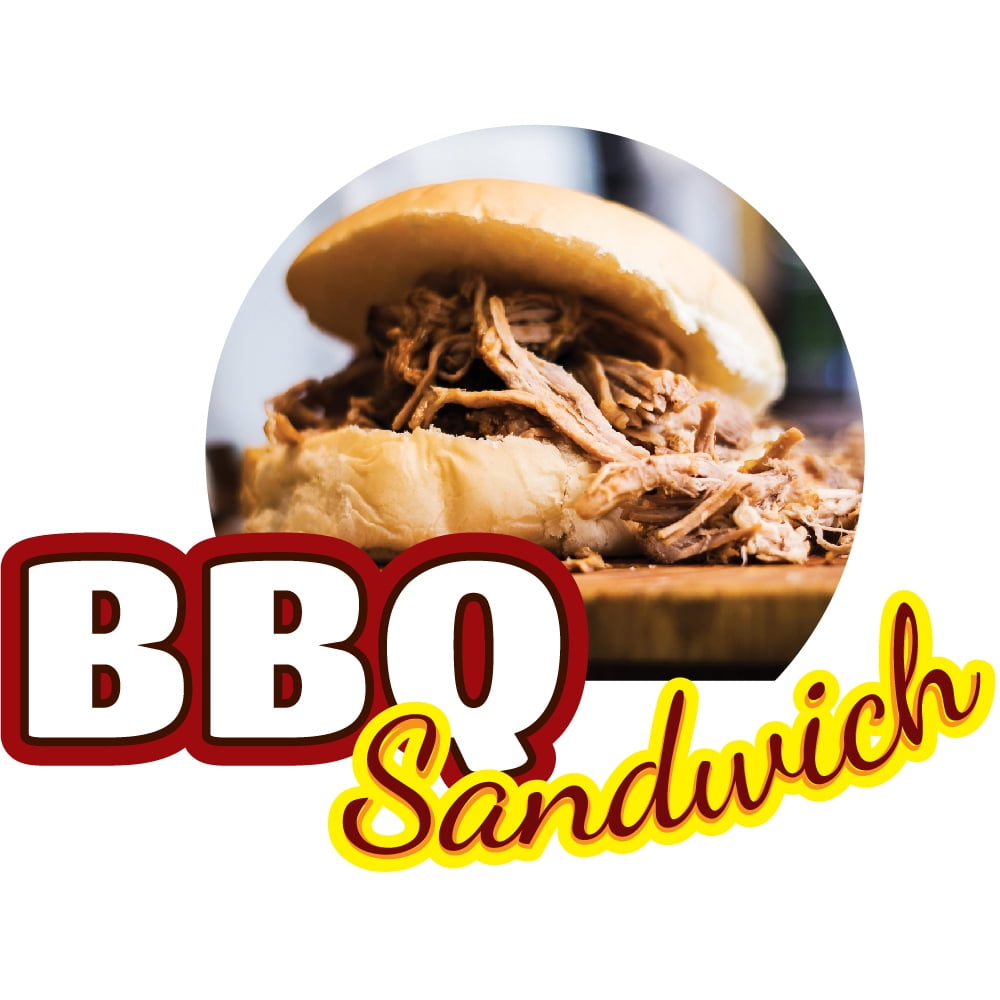 SignMission 8 in. BBQ Sandwich Concession Decal Sign - Cart Trailer ...