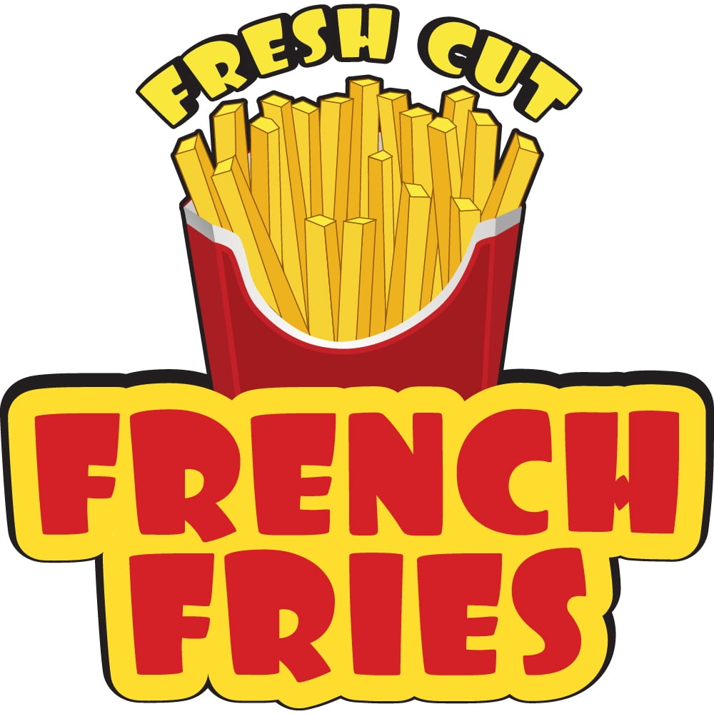 SignMission 8 in. French Fries Concession Decal Sign - Cart Trailer ...