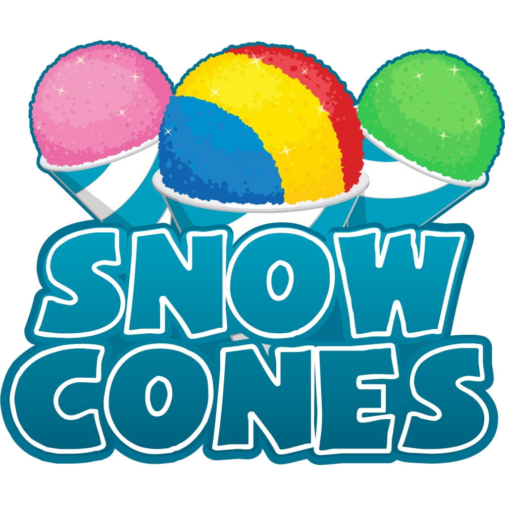 SignMission 8 in. Snow Cones Concession Decal Sign - Cart Trailer Stand ...