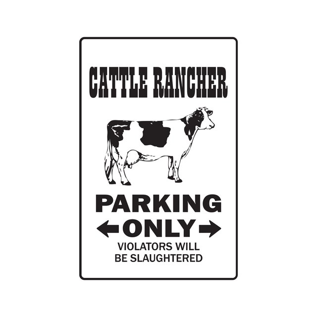 SignMission 8 x 12 in. Cattle Rancher Decal - Parking Beef Farm Farmer ...