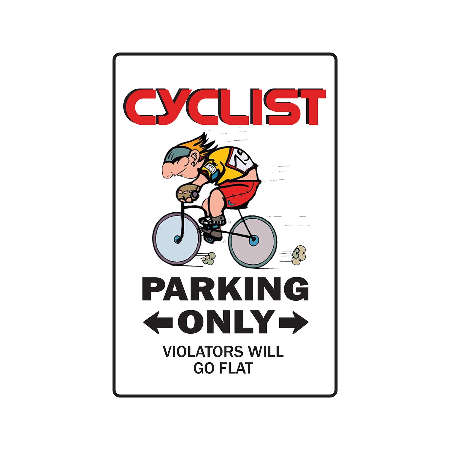 SignMission 8 x 12 in. Decal - Cyclist - Parking Decals Bike Bicycle ...