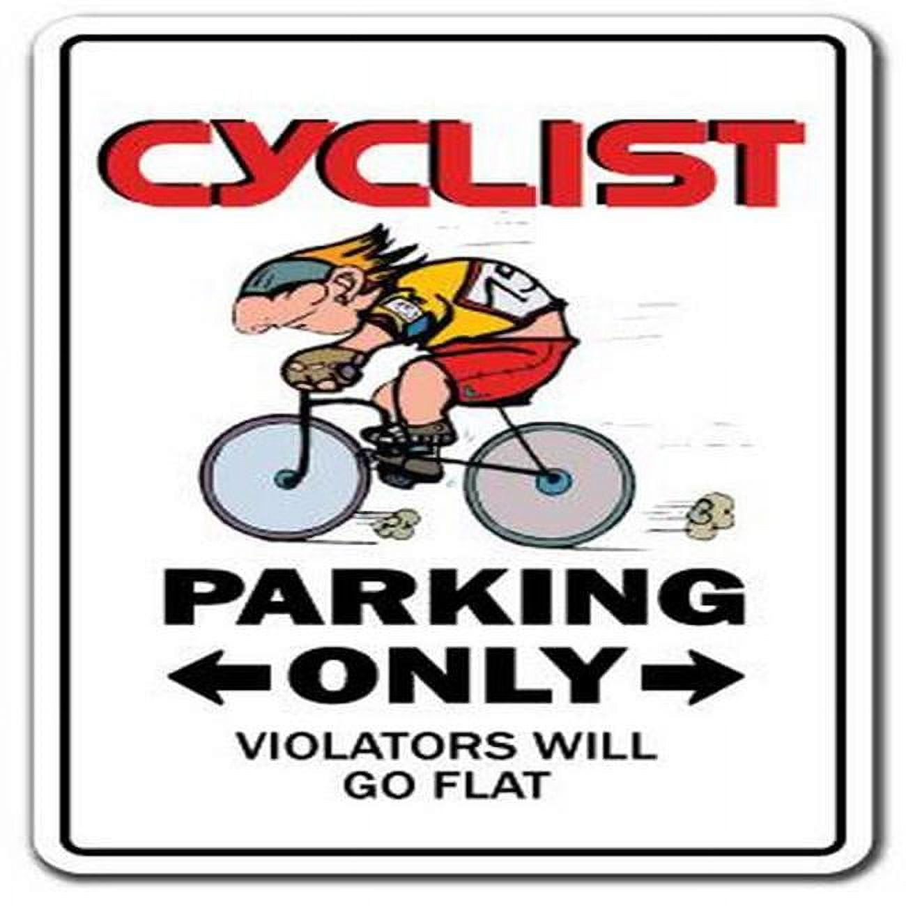 SignMission 8 x 12 in. Decal - Cyclist - Parking Decals Bike Bicycle ...