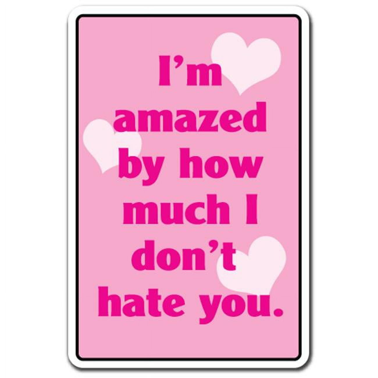SignMission 8 x 12 in. Im Amazed by How Much I Dont Hate You Decal ...