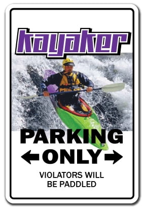 SignMission 8 x 12 in. Kayaker Decal Parking Decals - Boat Oar Paddle ...