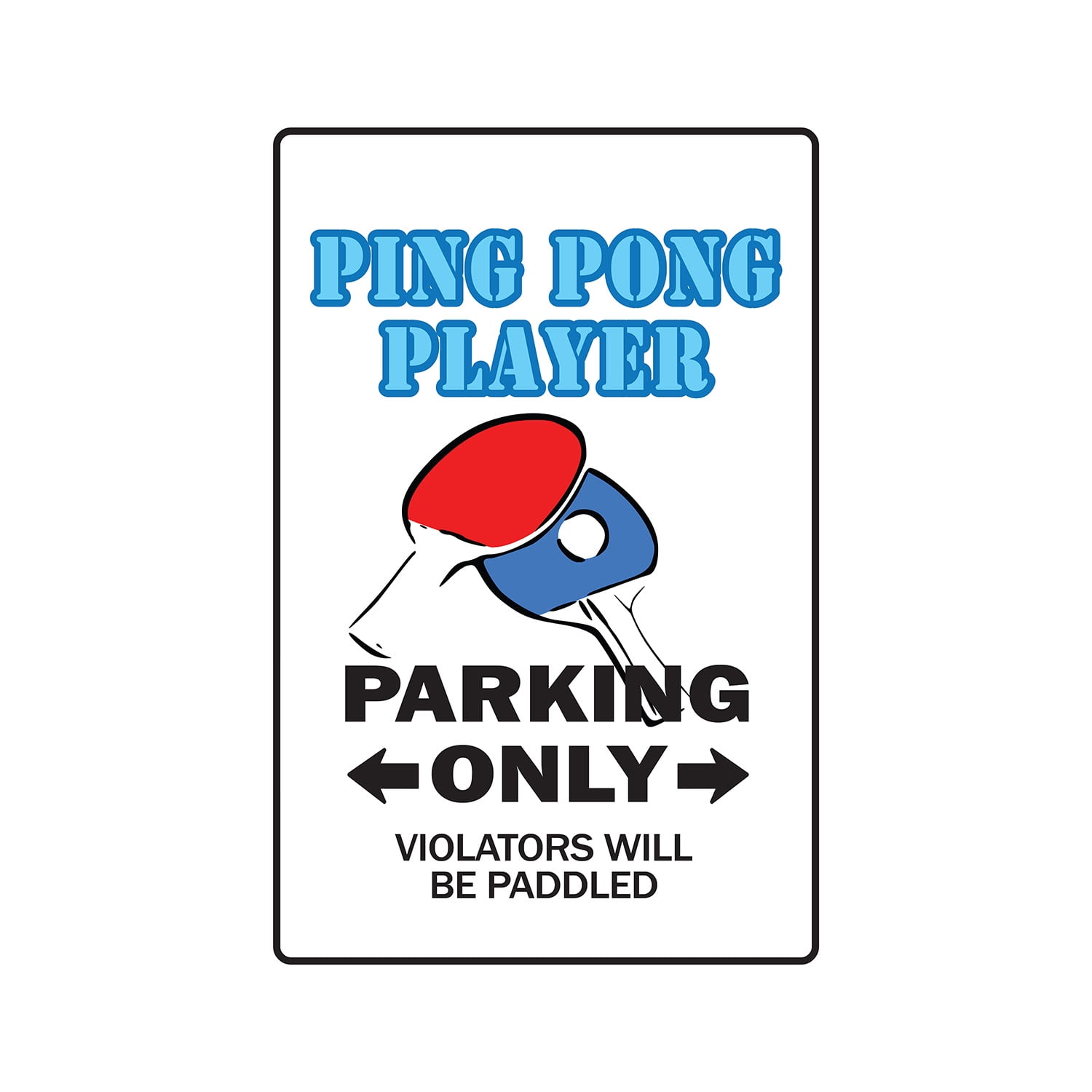 SignMission 8 x 12 in. Ping Pong Player Decal - Table Tennis Ball ...