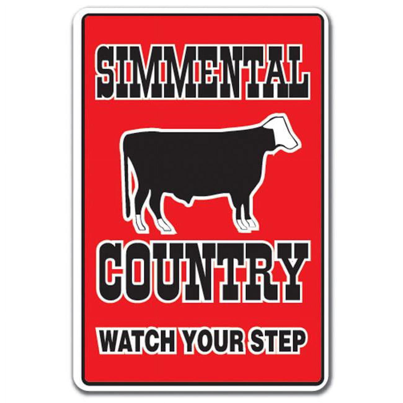 SignMission 8 x 12 in. Simmental Country Sign - Farm Animals Watch Your ...