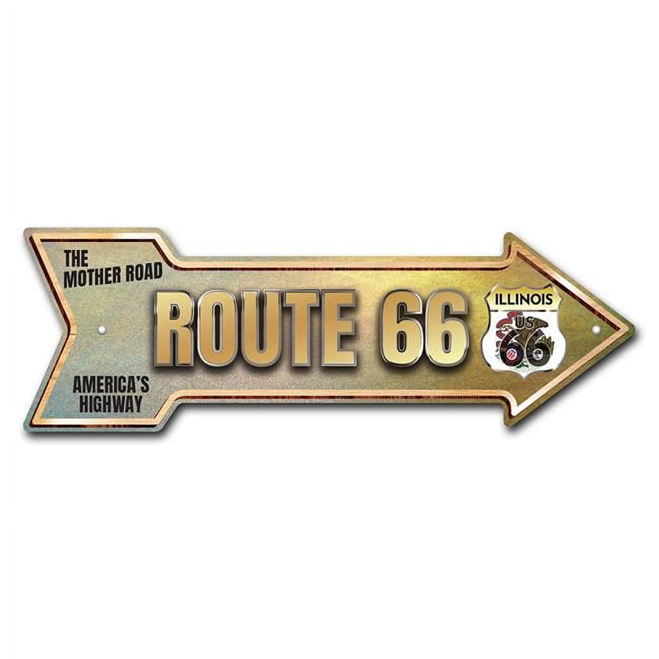 SignMission 8 x 24 in. Wide Route 66 Illinois Arrow Sign - Walmart.com