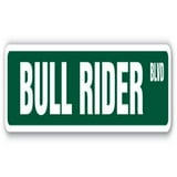 SignMission 9 in. Bull Rider Street Sign Decal - Rodeo Cowboy Calf ...