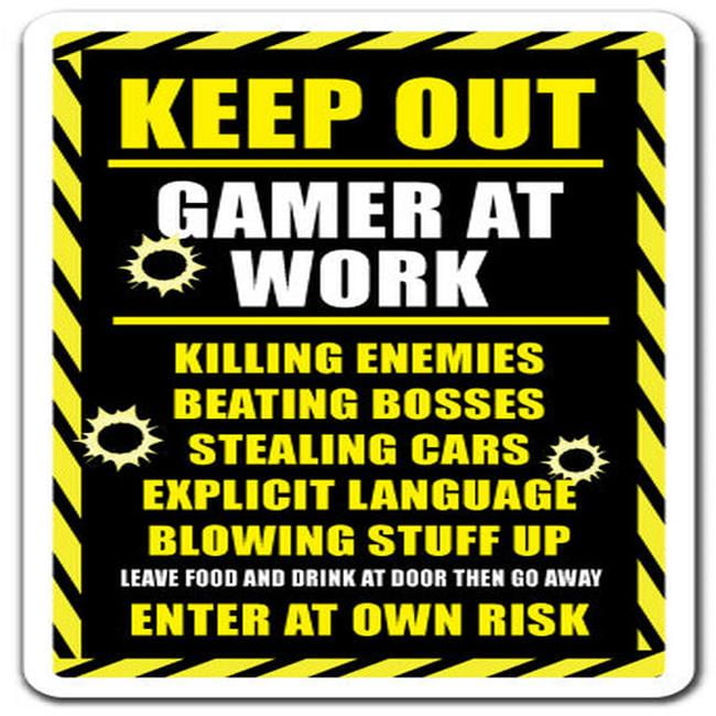 SignMission 9 in. Keep Out Gamer At Work Decal - Xbox PS3 PS4 ...