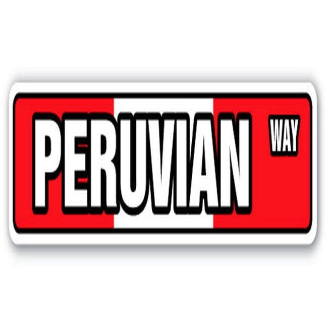 SignMission 9 in. Peruvian Flag Street Sign Decal - Peru National ...