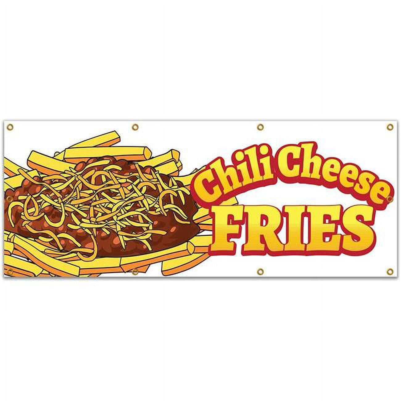 SignMission 96 in. Chili Cheese Fries Banner with Concession Stand Food ...
