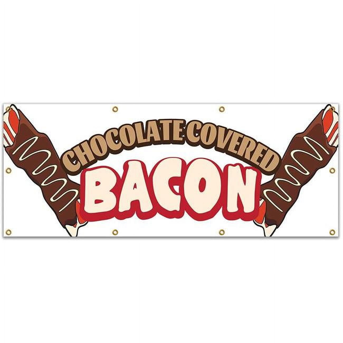 SignMission 96 in. Chocolate Covered Bacon Banner with Concession Stand ...