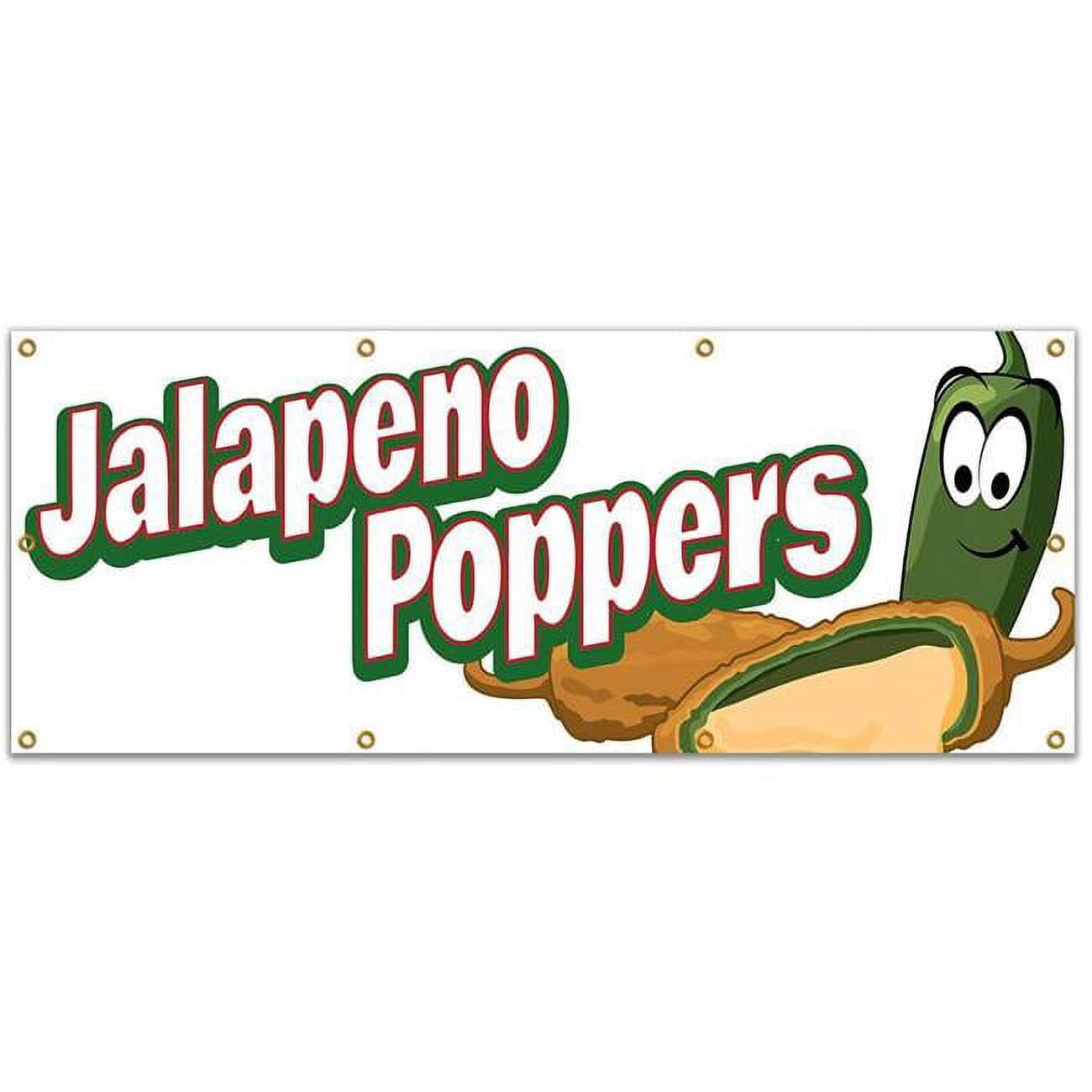 SignMission 96 in. Jalapeno Poppers Banner with Concession Stand Food ...