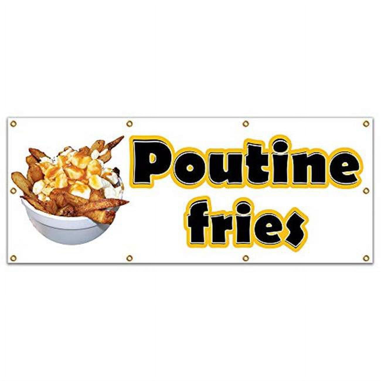 SignMission 96 in. Poutine Fries Banner with Concession Stand Food ...