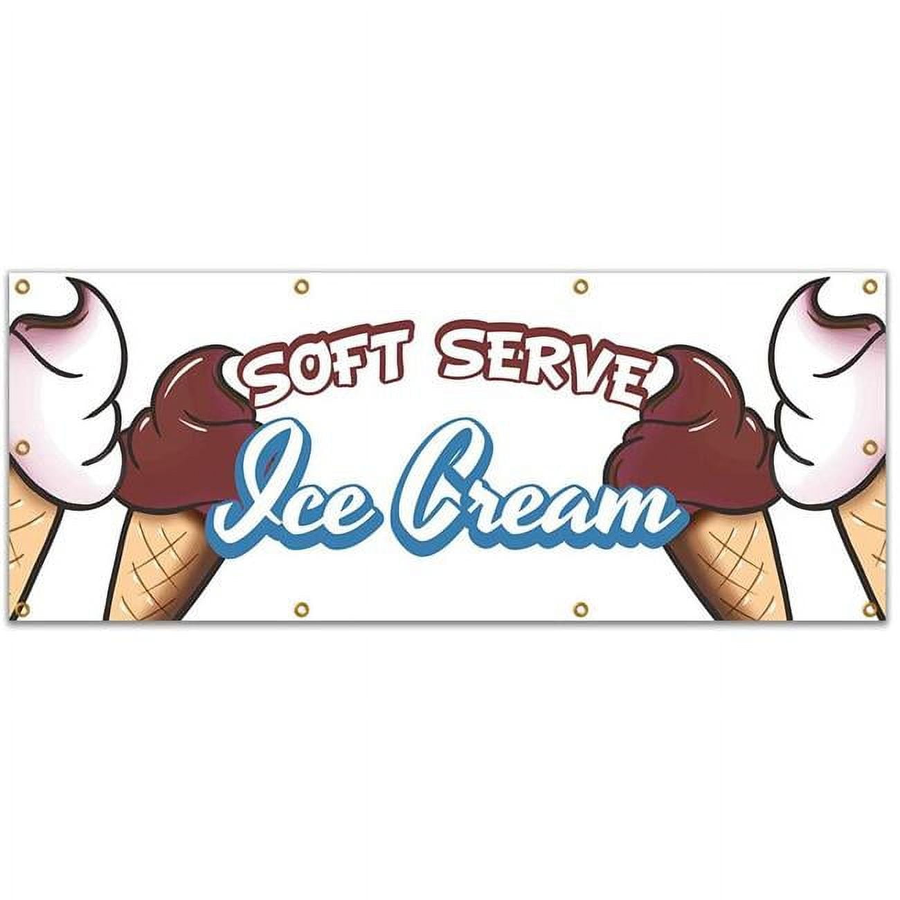 Signmission 96 In Soft Serve Ice Cream Banner With Concession Stand