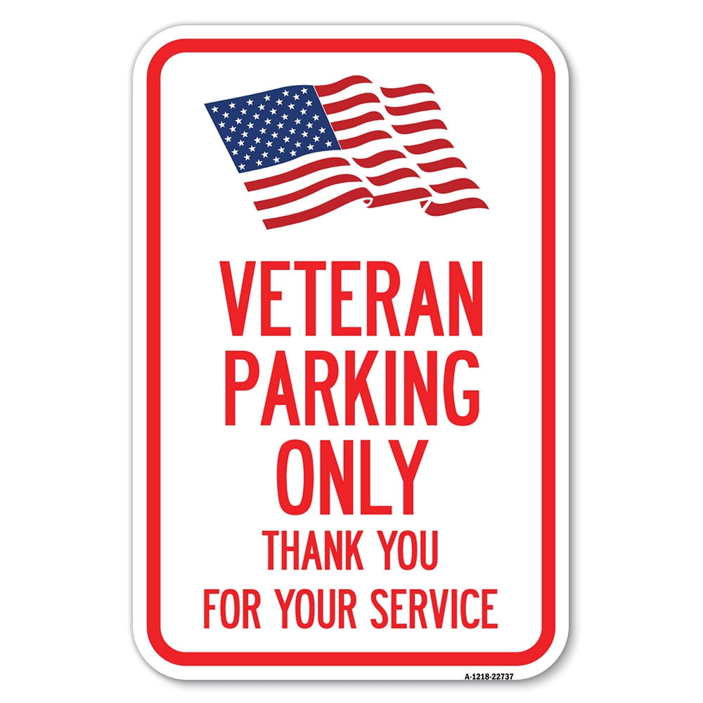 SignMission A-1218-22737 12 x 18 in. Aluminum Sign - Veteran Parking ...