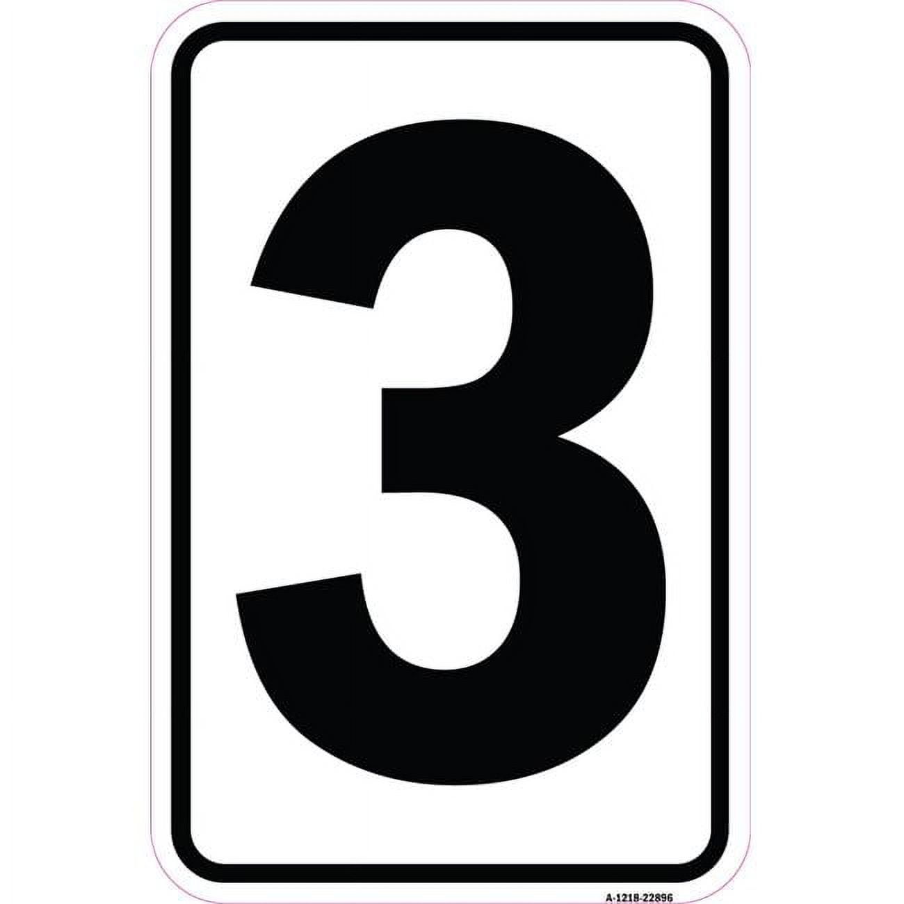 SignMission A-1218-22896 12 x 18 in. Aluminum Sign - Sign with Number 3 ...