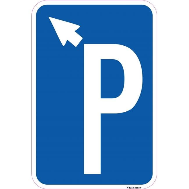 SignMission A-1218-23510 12 x 18 in. Aluminum Sign - P Symbol with Up ...