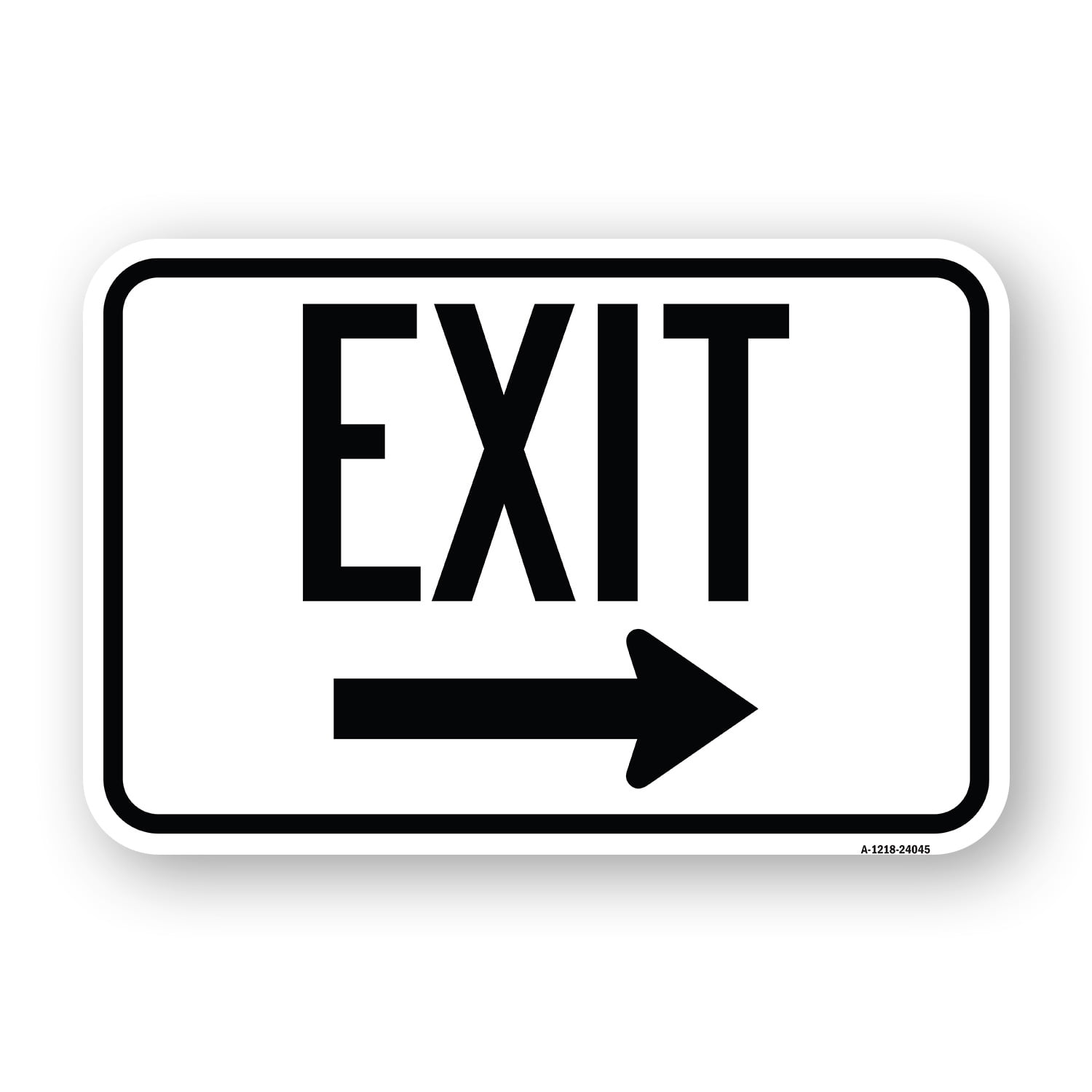 SignMission A-1218-24045 12 x 18 in. Aluminum Sign - Exit with Right ...