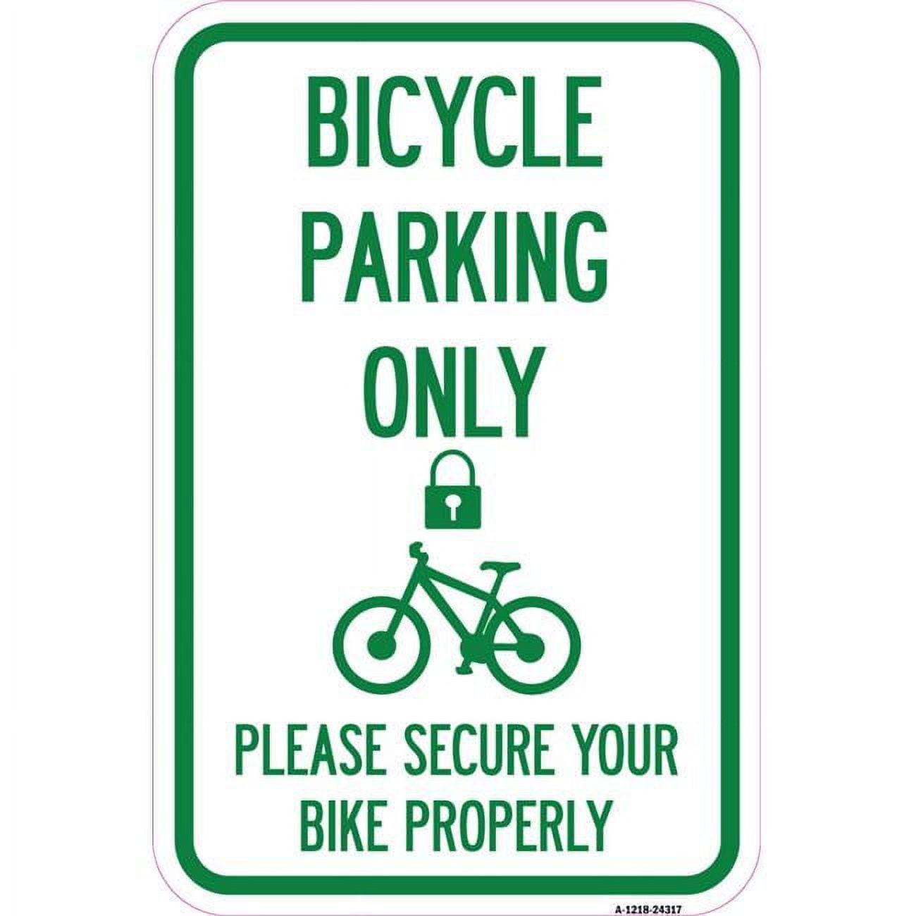 SignMission 12 x 18 in. Aluminum Sign - Bicycle Parking Only Please ...