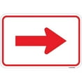 SignMission A-1218-24335 12 x 18 in. Aluminum Sign - Arrow, Red & White ...