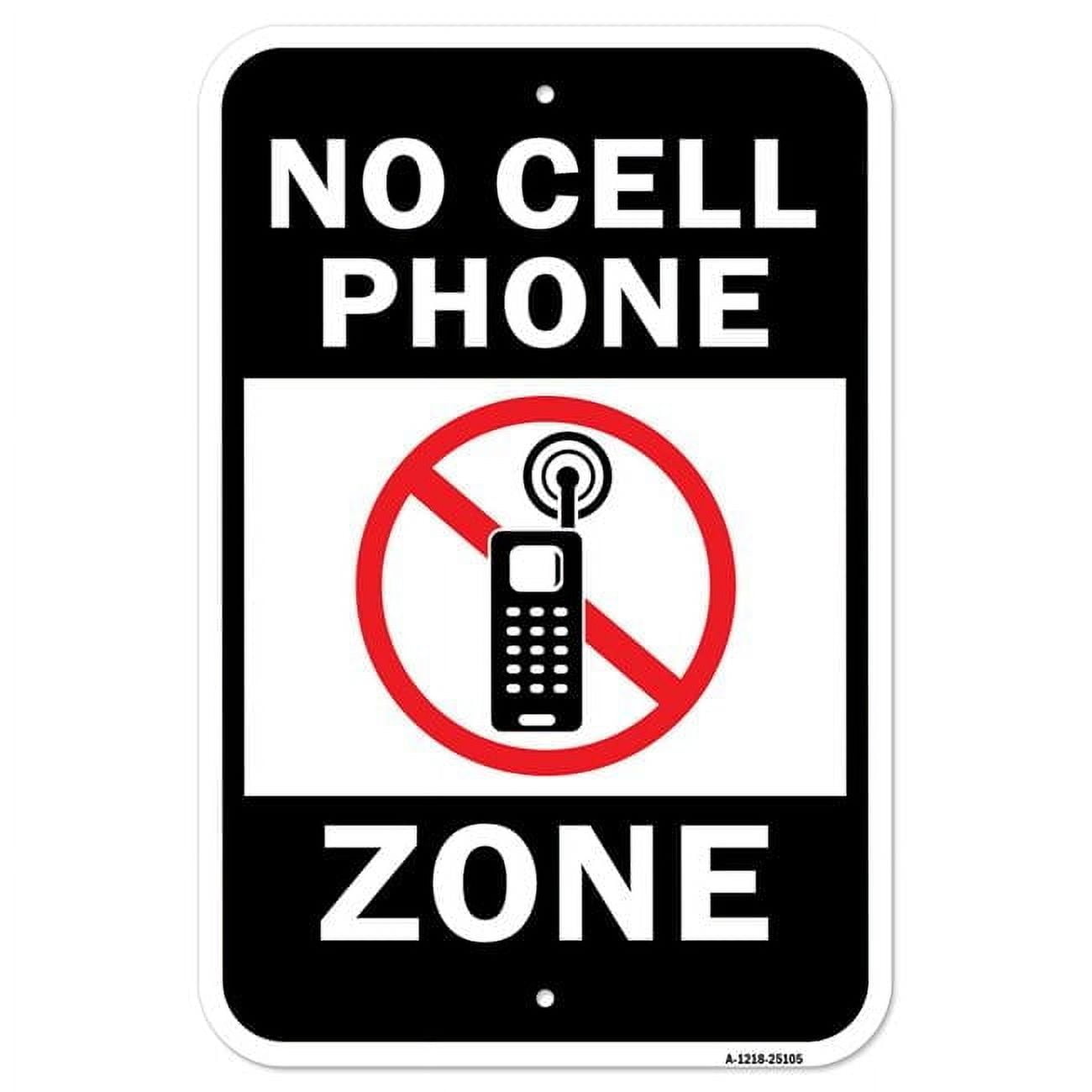 SignMission A-1218-25105 12 x 18 in. Aluminum Sign - No Cell Phone Zone ...