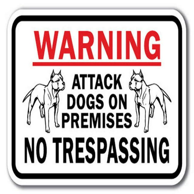 SignMission 12 x 18 in. Warning Attack Dogs On Premises No Trespassing ...