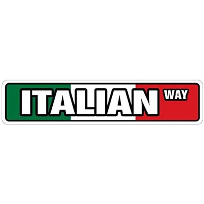 SignMission A-18-SS-Italian Italian Flag Aluminum Street Sign for Italy ...