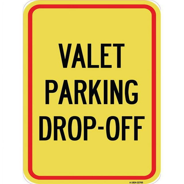 SignMission A-1824-22765 18 x 24 in. Aluminum Sign - Valet Parking Drop ...