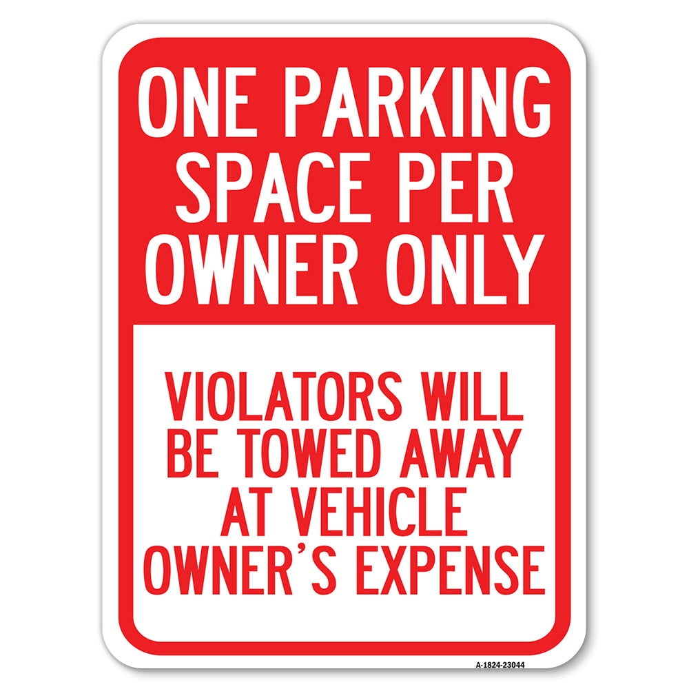 SignMission A-1824-23044 18 x 24 in. Aluminum Sign - Reserved Parking ...