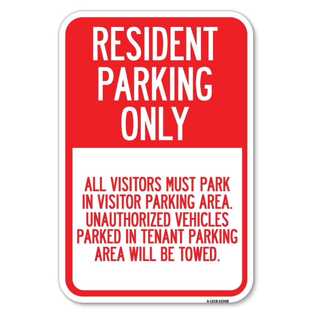SignMission A-1824-23358 18 x 24 in. Aluminum Sign - Parking Sign ...