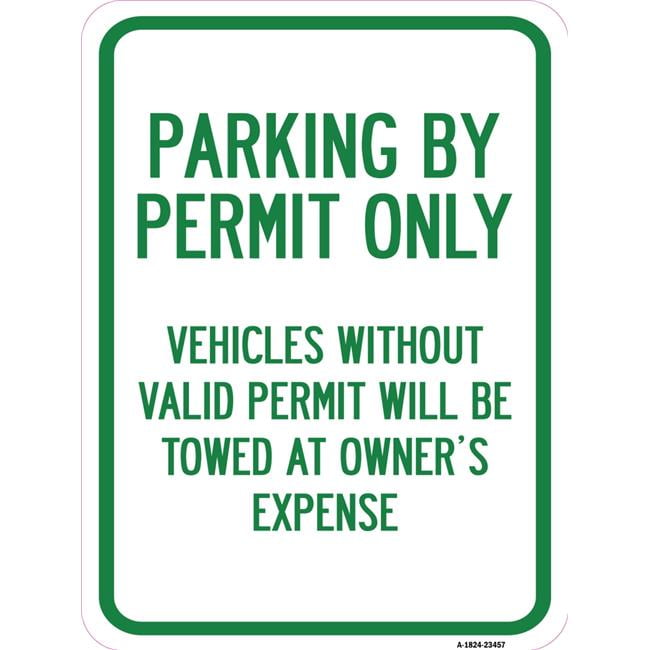 SignMission A-1824-23457 18 x 24 in. Aluminum Sign - Parking by Permit ...