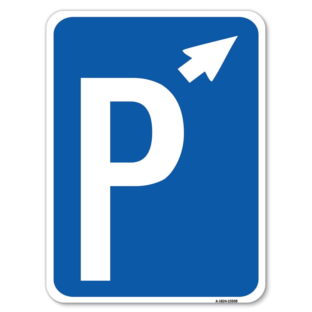 SignMission A-1824-23509 18 x 24 in. Aluminum Sign - P Symbol with Up ...