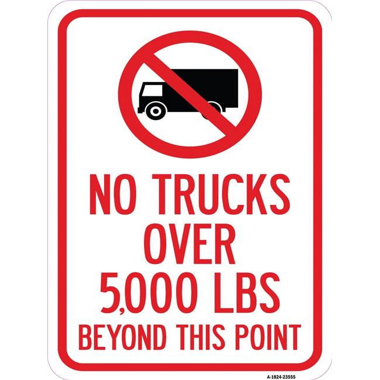 SignMission A-1824-23555 18 x 24 in. Aluminum Sign - No Trucks Over ...