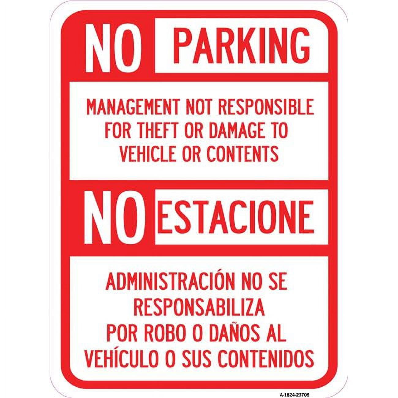 SignMission A-1824-23709 18 x 24 in. Aluminum Sign - No Parking ...