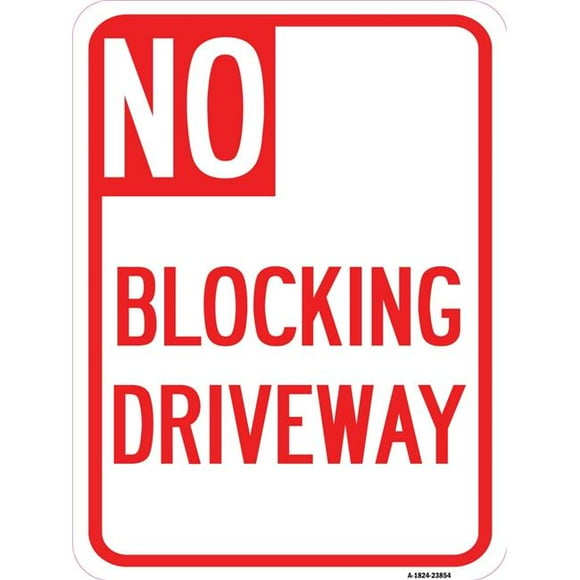 No Blocking Driveway Sign