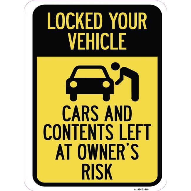 SignMission A-1824-23880 18 x 24 in. Aluminum Sign - Lock Your Vehicle ...