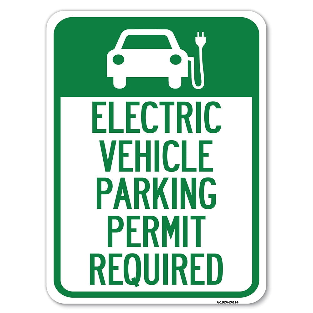 SignMission A-1824-24114 18 x 24 in. Aluminum Sign - Electric Vehicle ...