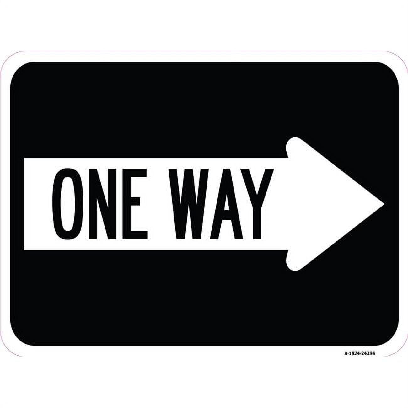 SignMission A-1824-24384 18 x 24 in. Aluminum Sign - One Way with Right ...