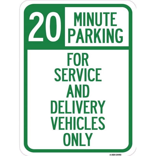 SignMission A-1824-24492 18 x 24 in. Aluminum Sign - 20 Minutes Parking ...