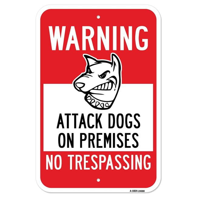 SignMission A-1824-24680 18 x 24 in. Aluminum Sign - Warning Attack ...